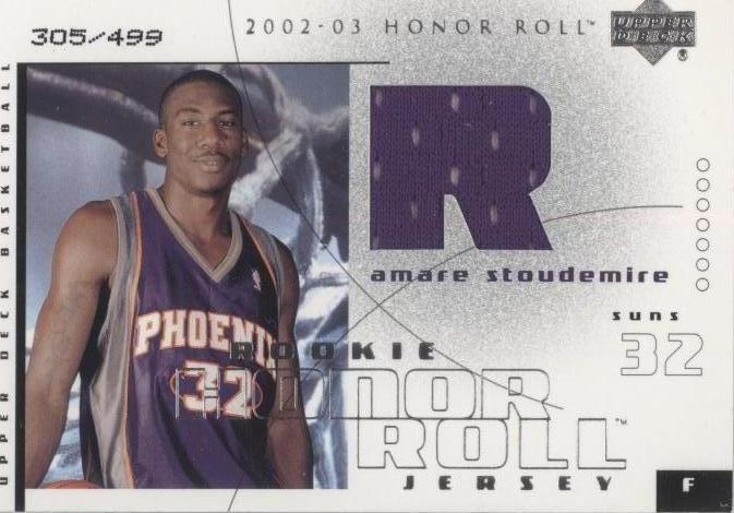 2002-03 Upper Deck Honor Roll - Rookie Jersey Amare Stoudemire #98 /499 ...