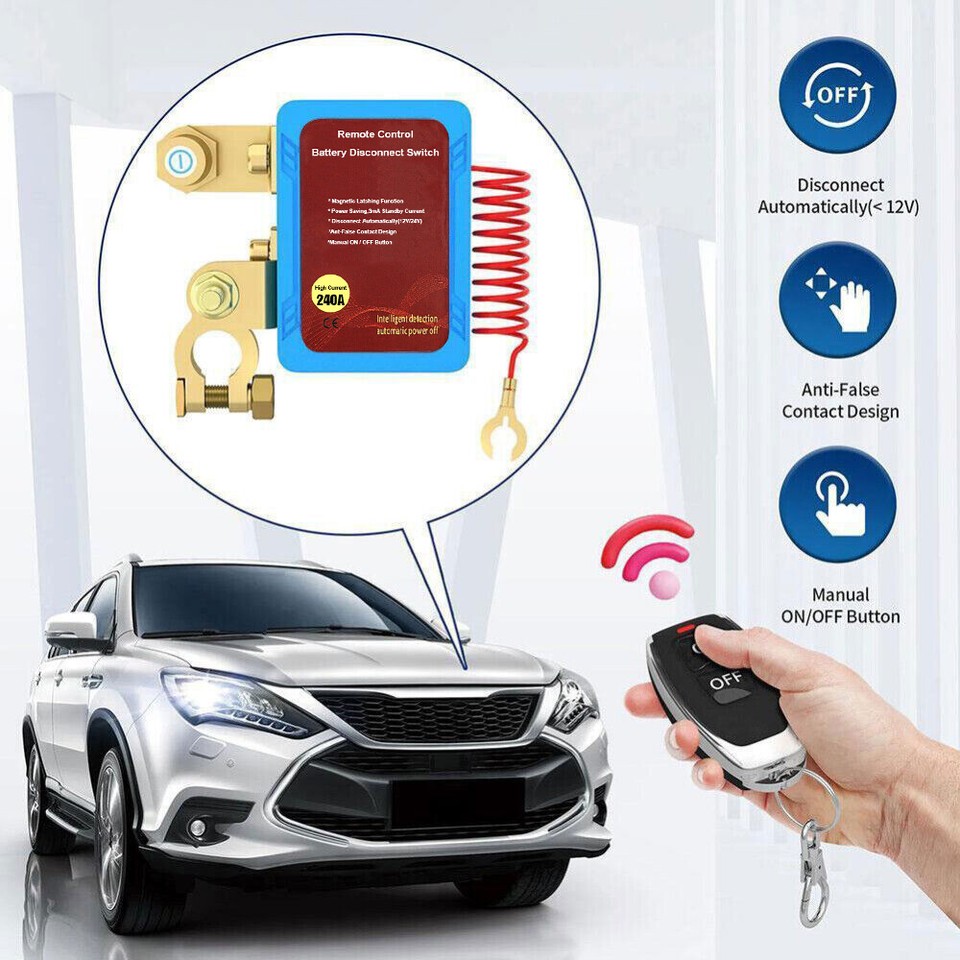 Wireless Dual Remote Car Battery Disconnect Relay Kill Cut-off Switch ...