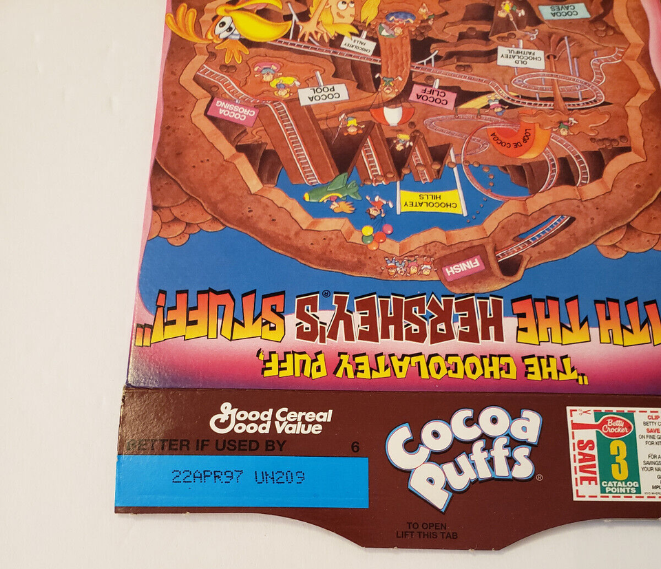 Vintage 1996 Cocoa Puffs Trial Size 6.25 Oz. Empty Cereal Box Choco ...