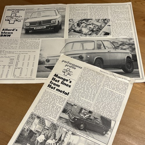 Motor Magazine Reprints 1973. BMW 2002 Tuning Allard, Mangoletsi. Retro ...