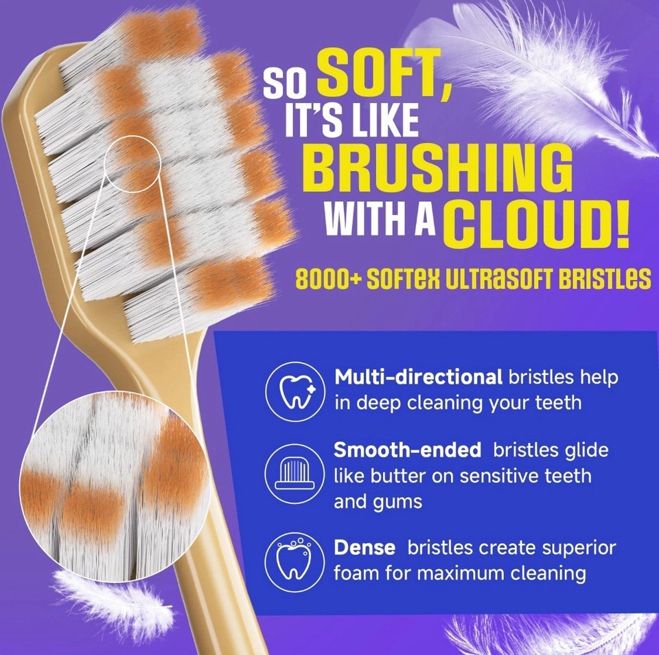 12 PCS Soft Bristle Toothbrush | Atomy-Style Design | Gentle Gum Care ...