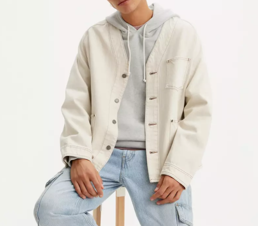Size LARGE - LEVIS Union Engineer Jacket Mens Denim Cardigan Chore ...