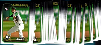 2024 Topps series 2 # 443 Joe Boyle Oakland Athletics RC 58 Card Lot ...