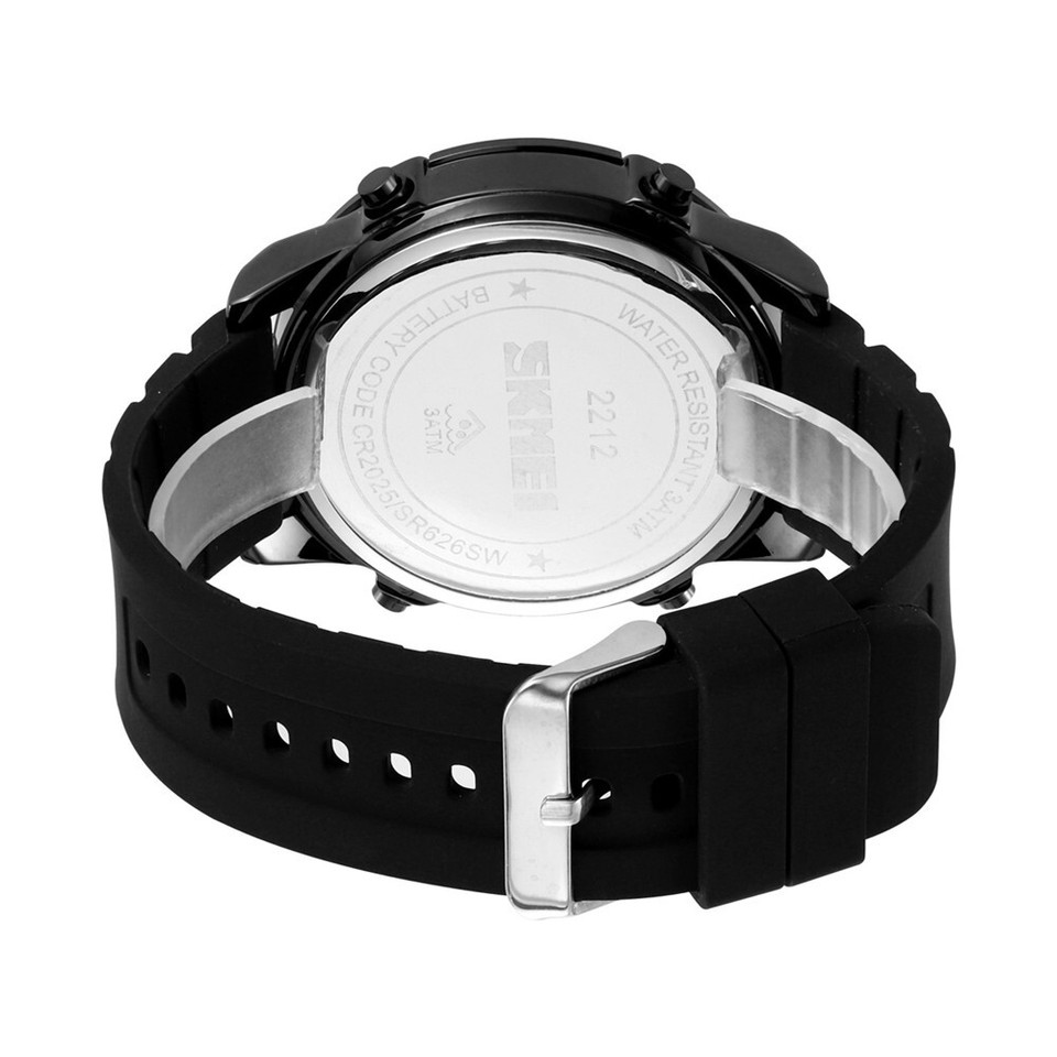 SKMEI Men Quartz Watch Dual Time Military Wristwatch Male Steel Digital ...