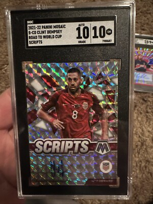 2021-22 CLINT DEMPSEY AUTO PANINI MOSAIC FIFA ROAD TO WORLD CUP SILVER ...