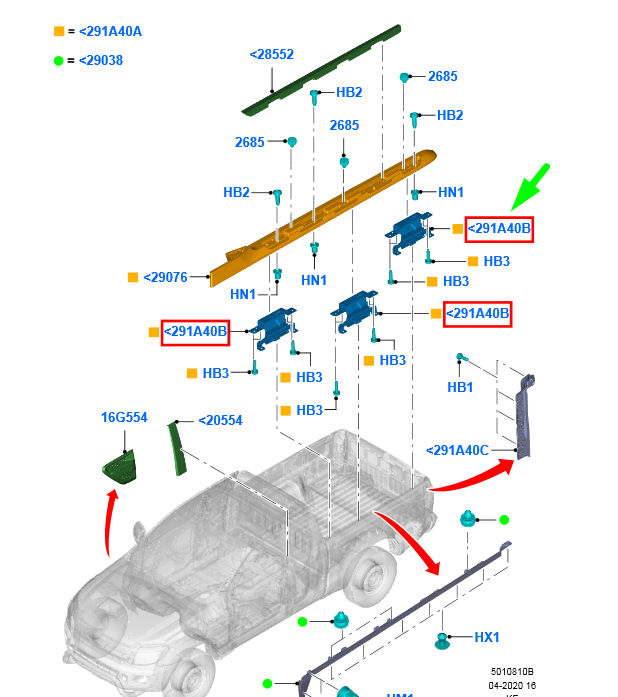 FORD RANGER T6 MK1 Body Side Moulding AB39-26291A34-CE 5211022 NEW ...