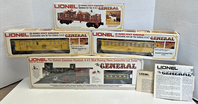 LIONEL GENERAL TRAIN O-GAUGE 6-8701 STEAM LOCOMOTIVE & TENDER & 3 CARS ...