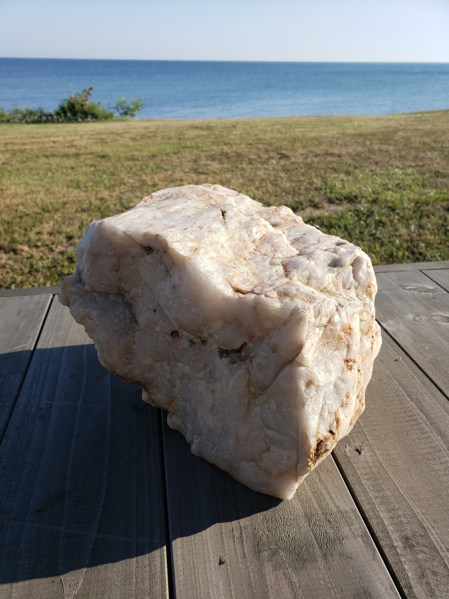 Large White Quartzite Rock HUGE Clear White Rock Crystal Cluster