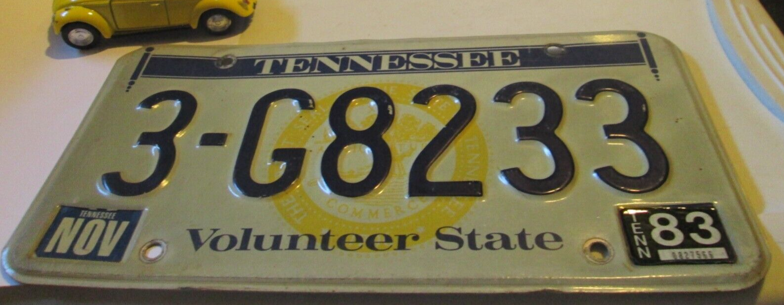 VINTAGE 1983 US TENNESSEE LICENSE PLATE TAG STICKER 3G8233 MORE LISTED ...