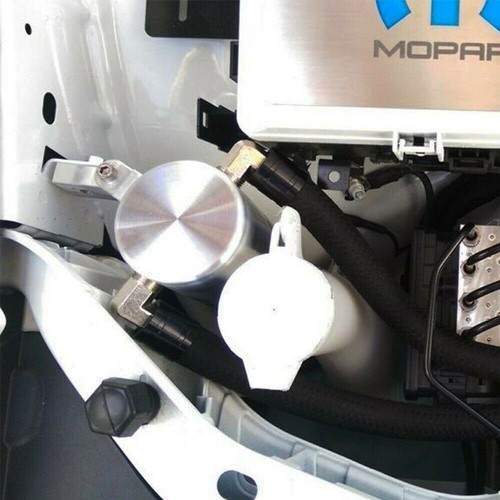 BLUE Billet Catch Can Fits MOPAR 5.7 6.4 HEMI Fender Mount Technology ...