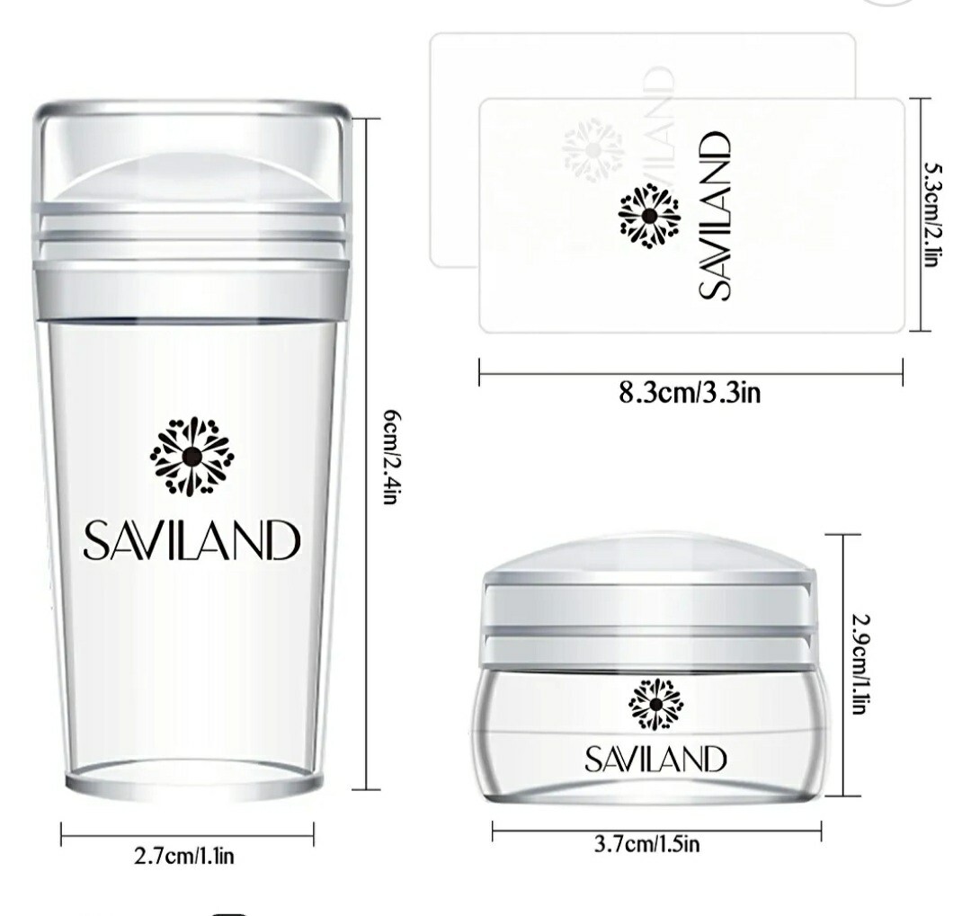 Saviland French Tip Nail Stamp - 4PCS Nail Art Stamper Kit Clear ...