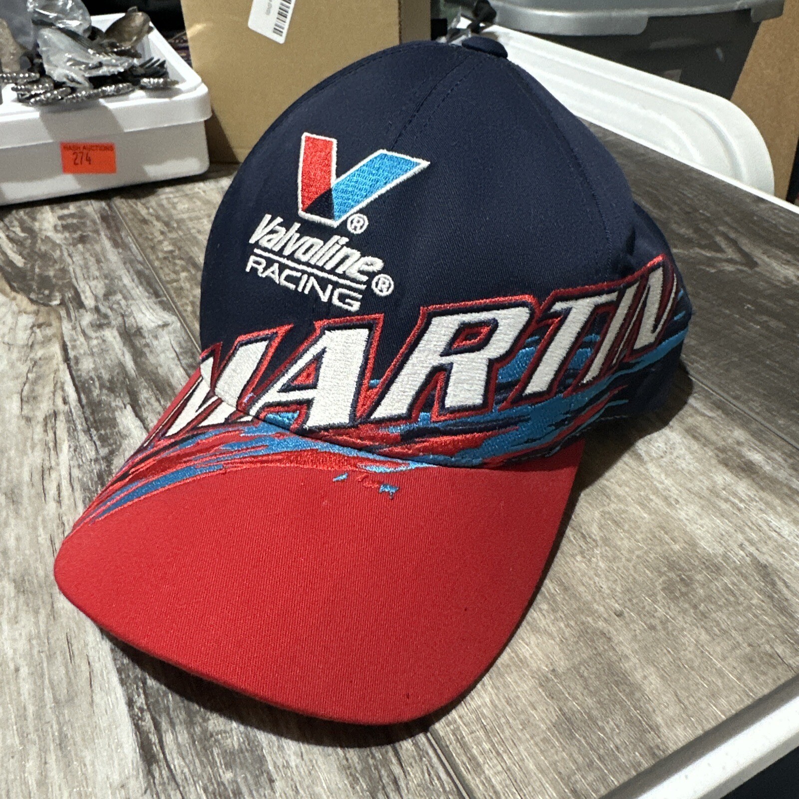 VINTAGE Mark Martin Valvoline Racing Snapback Hat ROU… - Gem