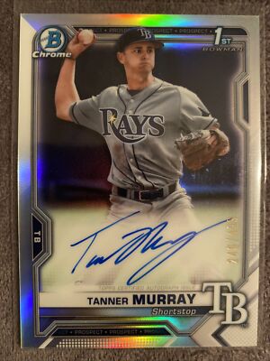 2021 Bowman Chrome 1st Tanner Murray Tampa Bay Rays Prospect Ref Auto ...