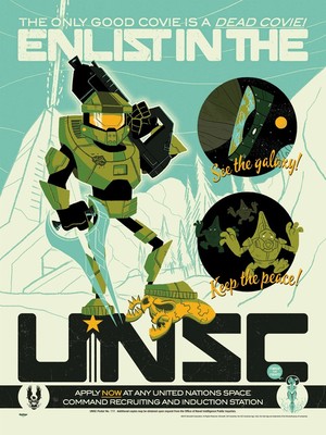 Enlist in The UNSC Halo Military Funny Propaganda Poster Interpretive ...