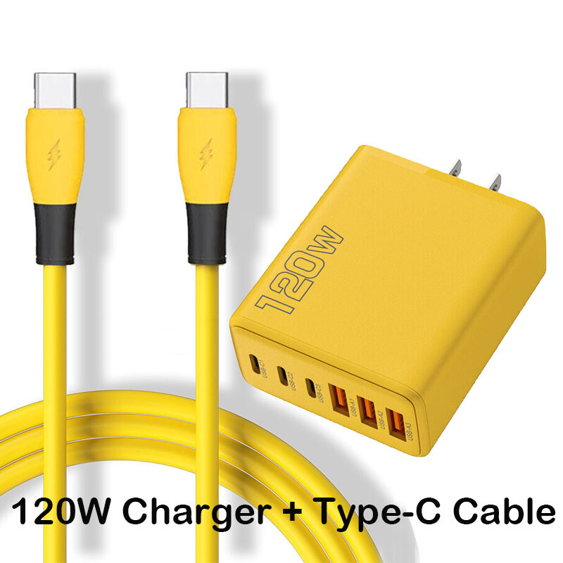 120W Fast Type C Wall Charger , 4-In-1 65W Super Fast Cable For Cell ...