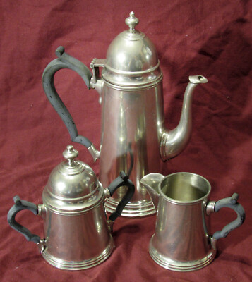 Vtg RARE Kirk Pewter Coffee Pot Set 827, 10", with Creamer 830 and ...