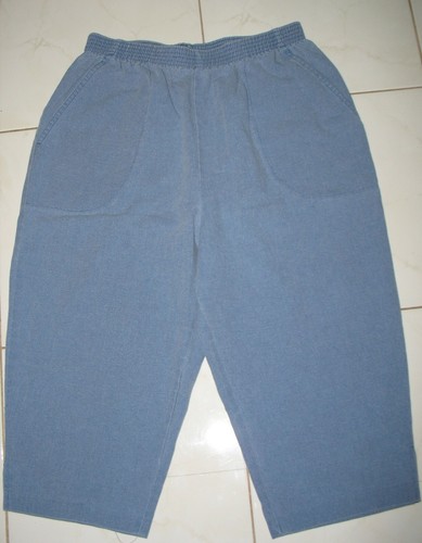 CLASSIC ELEMENTS - MEDIUM - BLUE - 100% COTTON - ELASTIC WAIST CAPRI ...