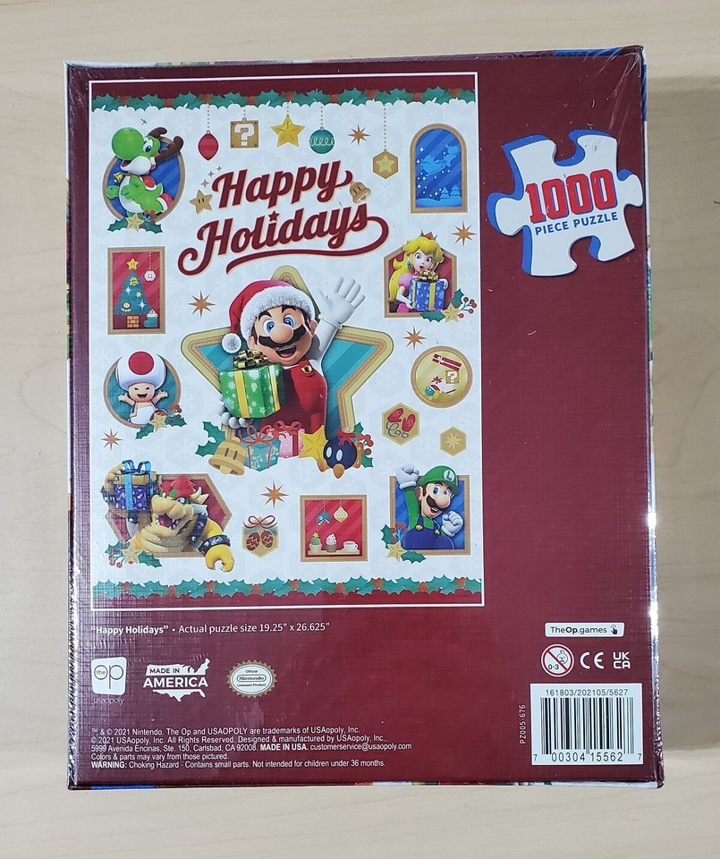 Brand New & Sealed Nintendo Super Mario Happy Holidays 1000 pc. Jigsaw ...