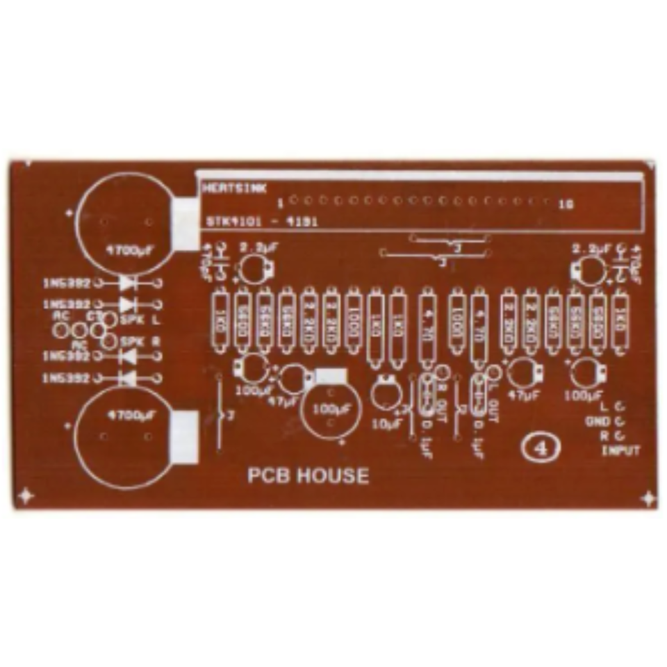 STK (4101 to 4191) Stereo Amplifier 100W (50W +50W) DIY PCB Kit ...