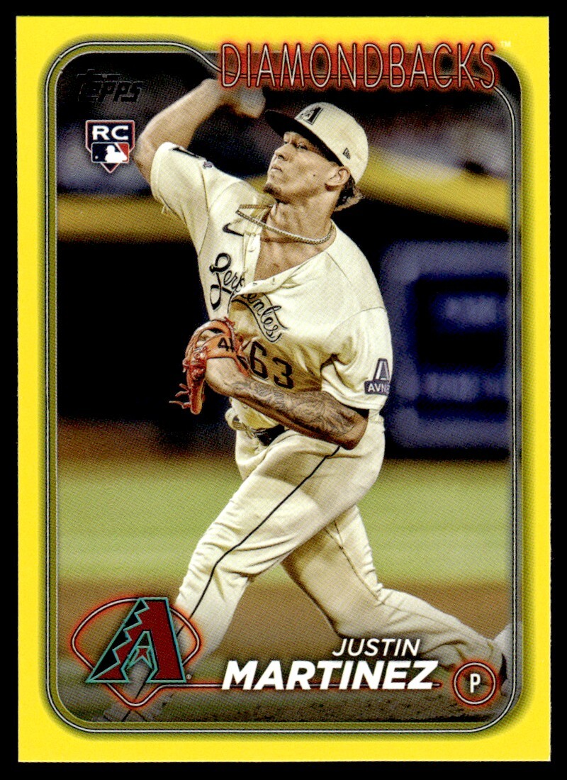 2024 Topps Series 1 Yellow Justin Martinez Rookie Arizona Diamondbacks ...