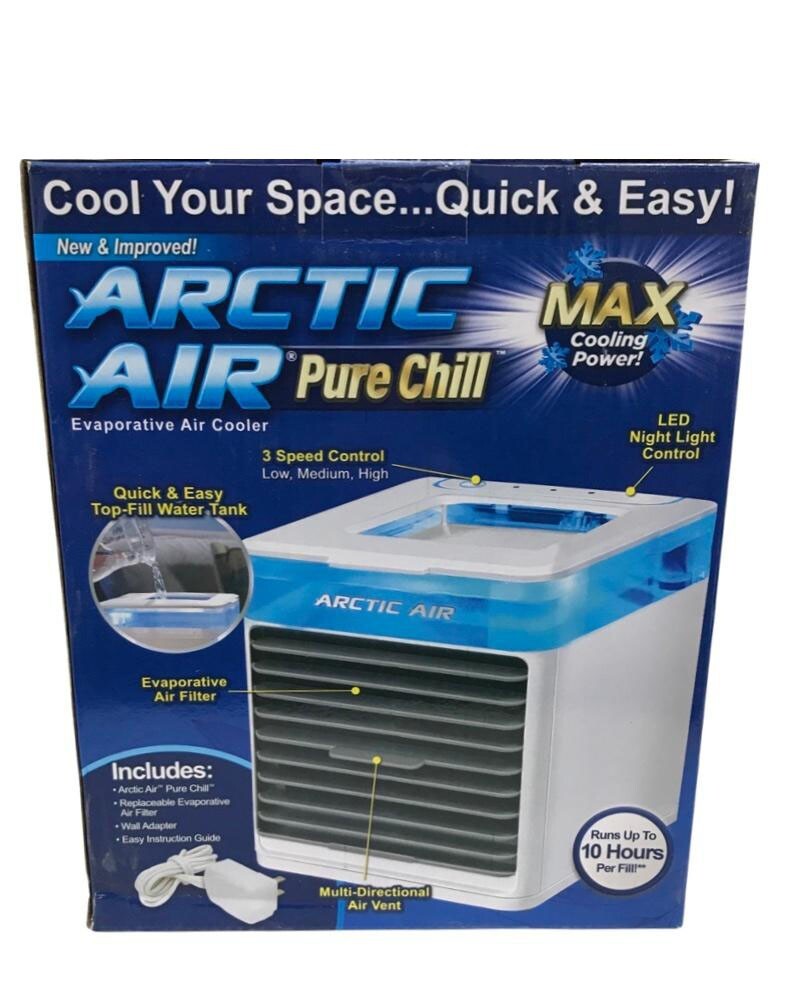 Arctic Air Pure Chill Evaporative Air Cooler Powerful 3-Speed Personal ...