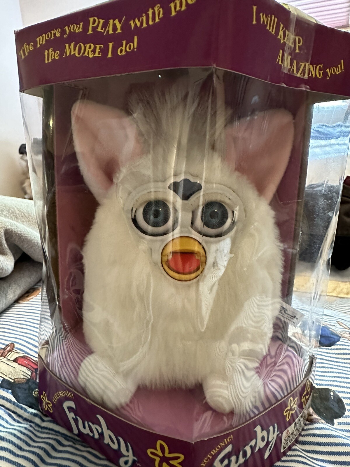 Vtg Rare 1998 FURBY 70-800 White, Pink Ears. New Unopened Box, 1st ...
