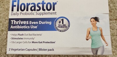 Florastor Probiotic Daily Supplement 20ct Vegetarian Capsules New Exp ...
