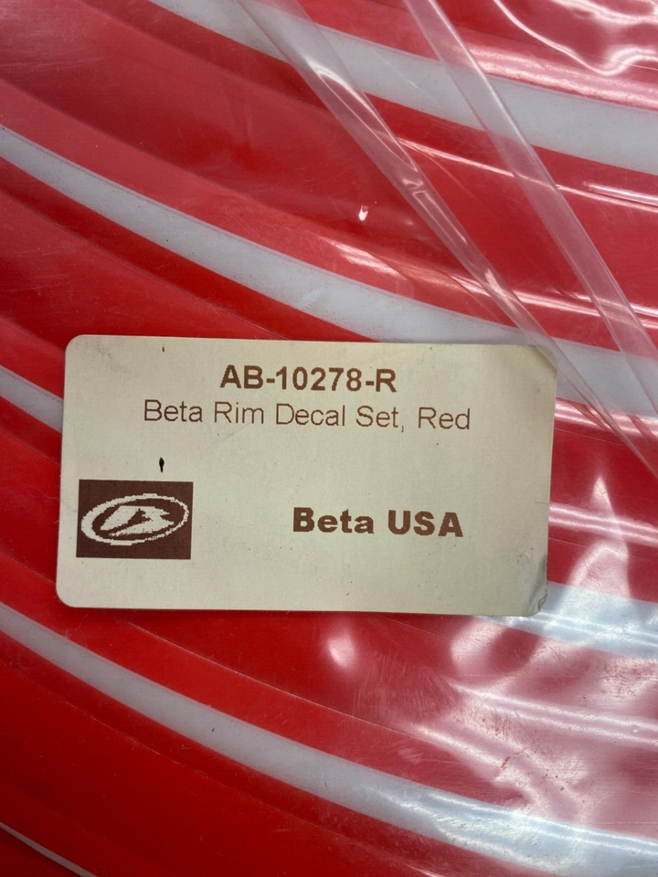 NEW OEM BETA ACCESSORY RED RIM DECAL SET 18" & 21" | eBay