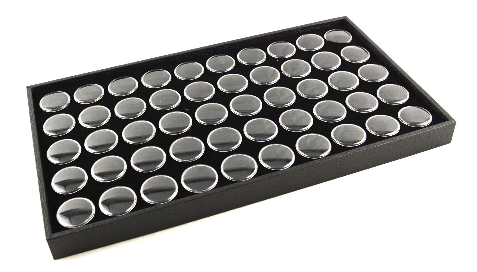 Jewellery Gem Storage Show Tray - Black Wooden Display Tray + Gem Pot ...