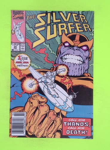 Silver Surfer #34 Vol. 3 1990 Marvel Comics Newsstand High Grade V93 ...