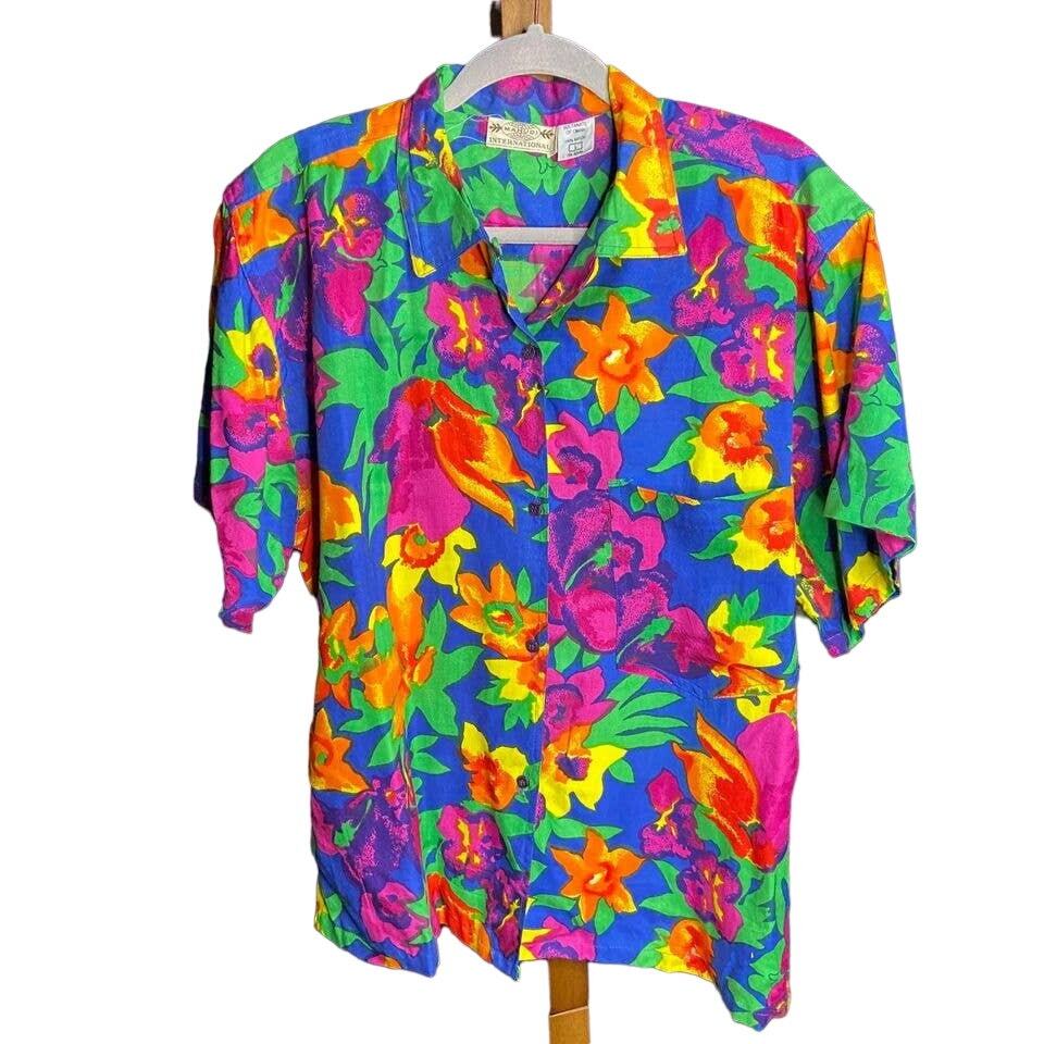 Vintage Mahudi International Womens Floral Print Shor… - Gem