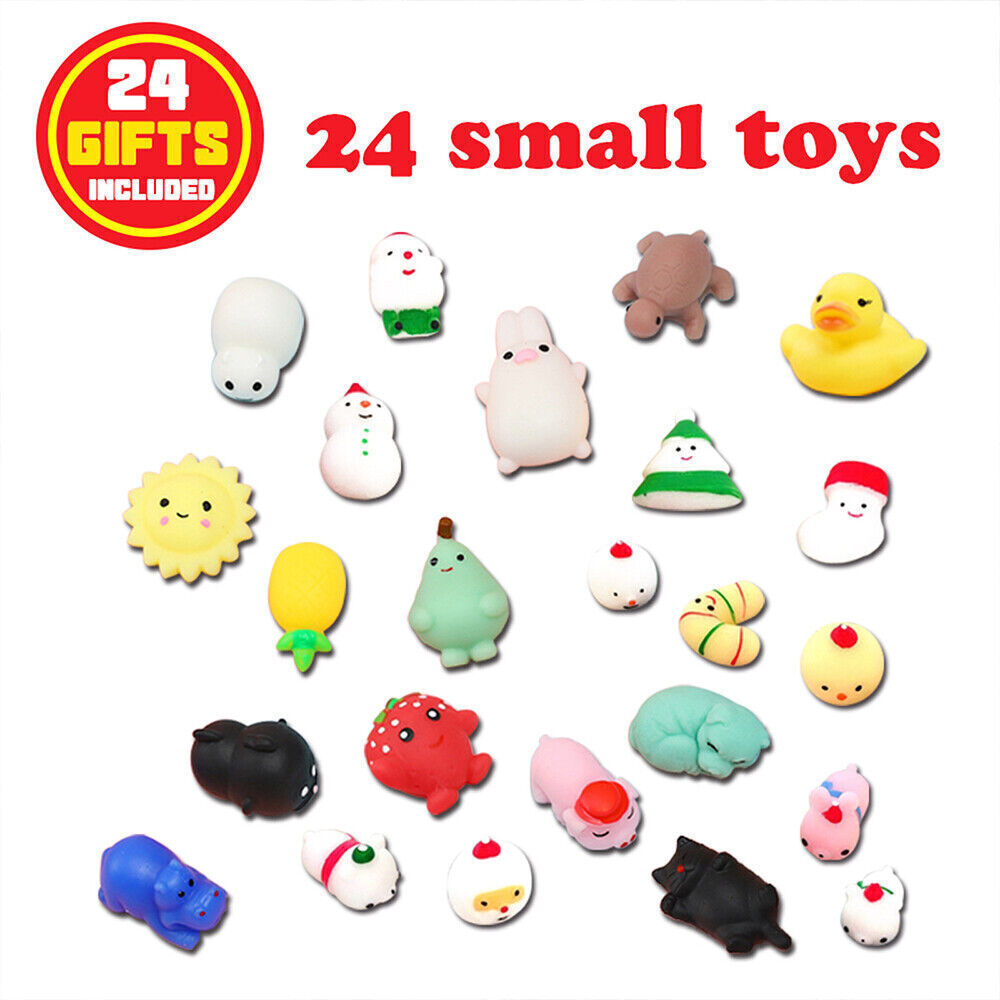 24PCS Mini Christmas Squishies Kawaii Mochi Squeeze Toy Stretch Stress ...