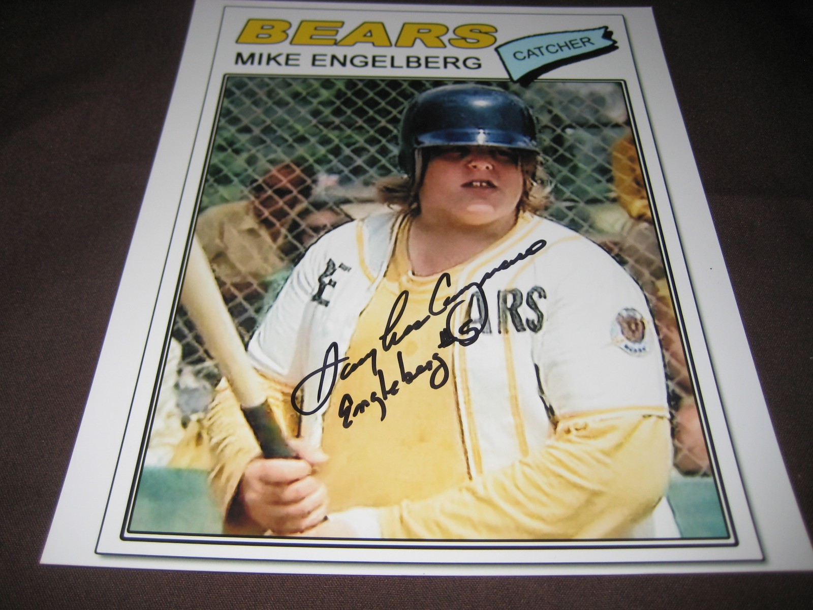 BAD NEWS BEARS "MIKE ENGELBERG" GARY LEE CARAGNARO RARE AUTO PHOTO COA ...