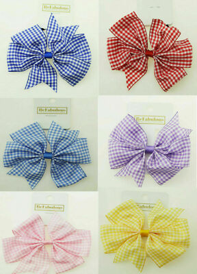 Girls School Hair Accessories Gingham Hair Clips Bobbles Alice Band ...