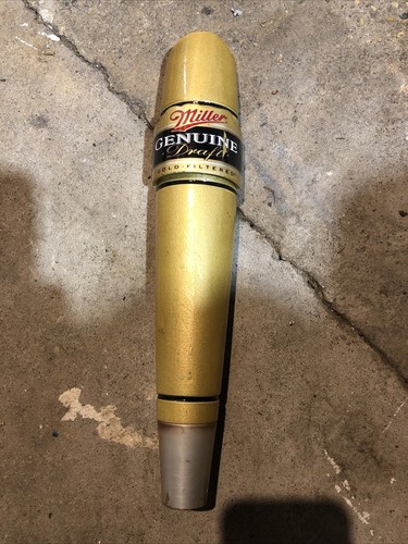 Miller Genuine Draft Beer Tap Handle, Gold & Black Used 12 inches tall ...