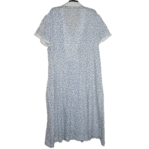 Women's Vintage Full Button Front Short Sleeve Floral Print House Coat ...