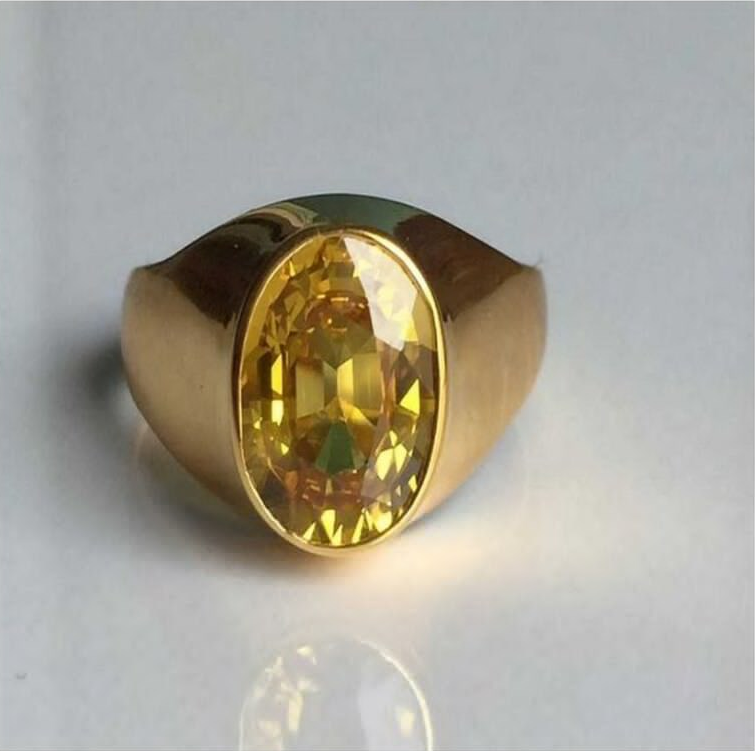 yellow Zircon- Ring Father's Day Gift birthday Gift For-Him gold plated ...