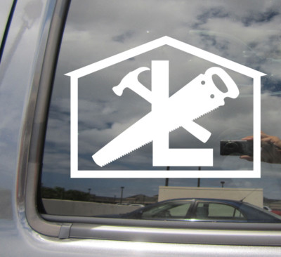 Carpenter - Carpentry Hammer Saw Square Handyman Car Vinyl Decal ...