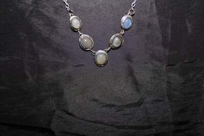 Ellensburg Blue 5 Stone 800 Silver Necklace 20" Inch Long | eBay