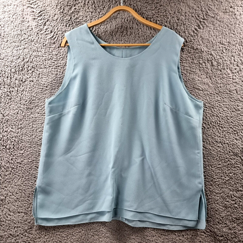 Vintage Jaki K Womens Size 18 Blue Crepe Sleeveless Layered Round Neck | eBay