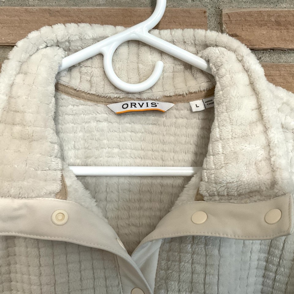 Orvis Cream Plush Fleece Pullover Women’s Large | eBay