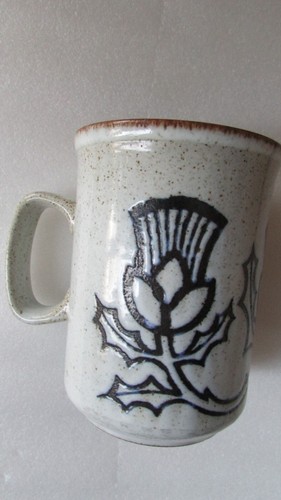Vintage Duncan Ceramics Stoneware THISTLE Coffee Mug RARE Cup Scotland ...