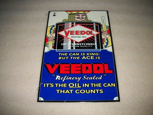 VINTAGE VEEDOL MOTOR OIL 12" METAL ADVERTISING GAS SIGN | eBay
