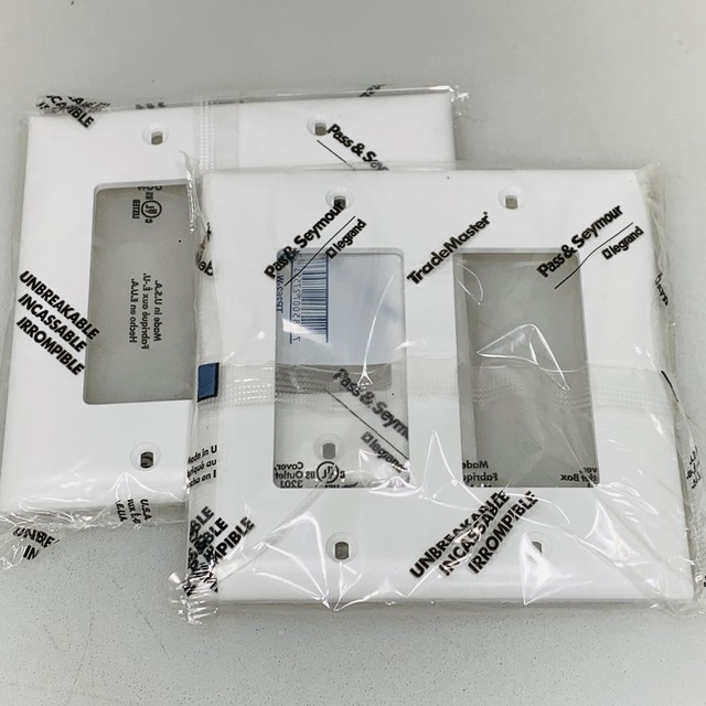 Pass & Seymour TP262W Trade Master Wall Plate 2 Gang Decorator White ...
