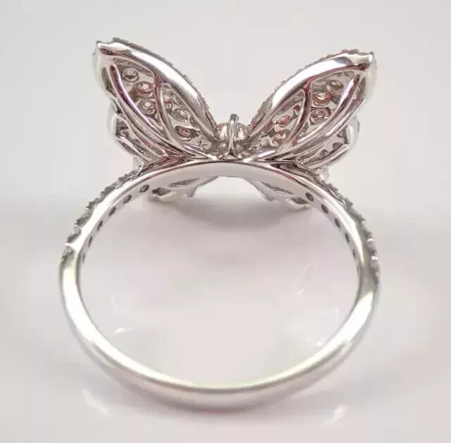 2.3Ct Round Cut Lab Created Diamond Butterfly Wedding Ring 14K White ...