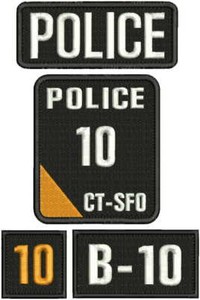 Police 10 CTSFO embroidery patches 4x4.5 with call signs Hook | eBay