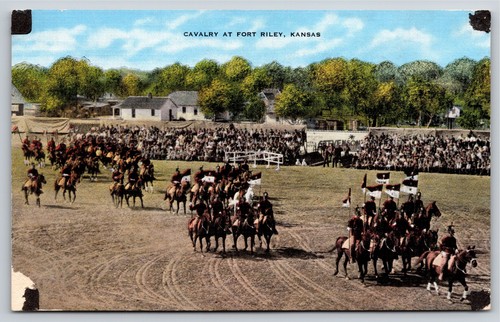 Military~Cavalry Soldiers Scene @ Fort Riley Kansas~EC Kropp~Vintage ...