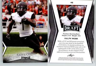 Ralph Webb 2018 Leaf Draft #46 Vanderbilt Patriots RC Rookie | eBay