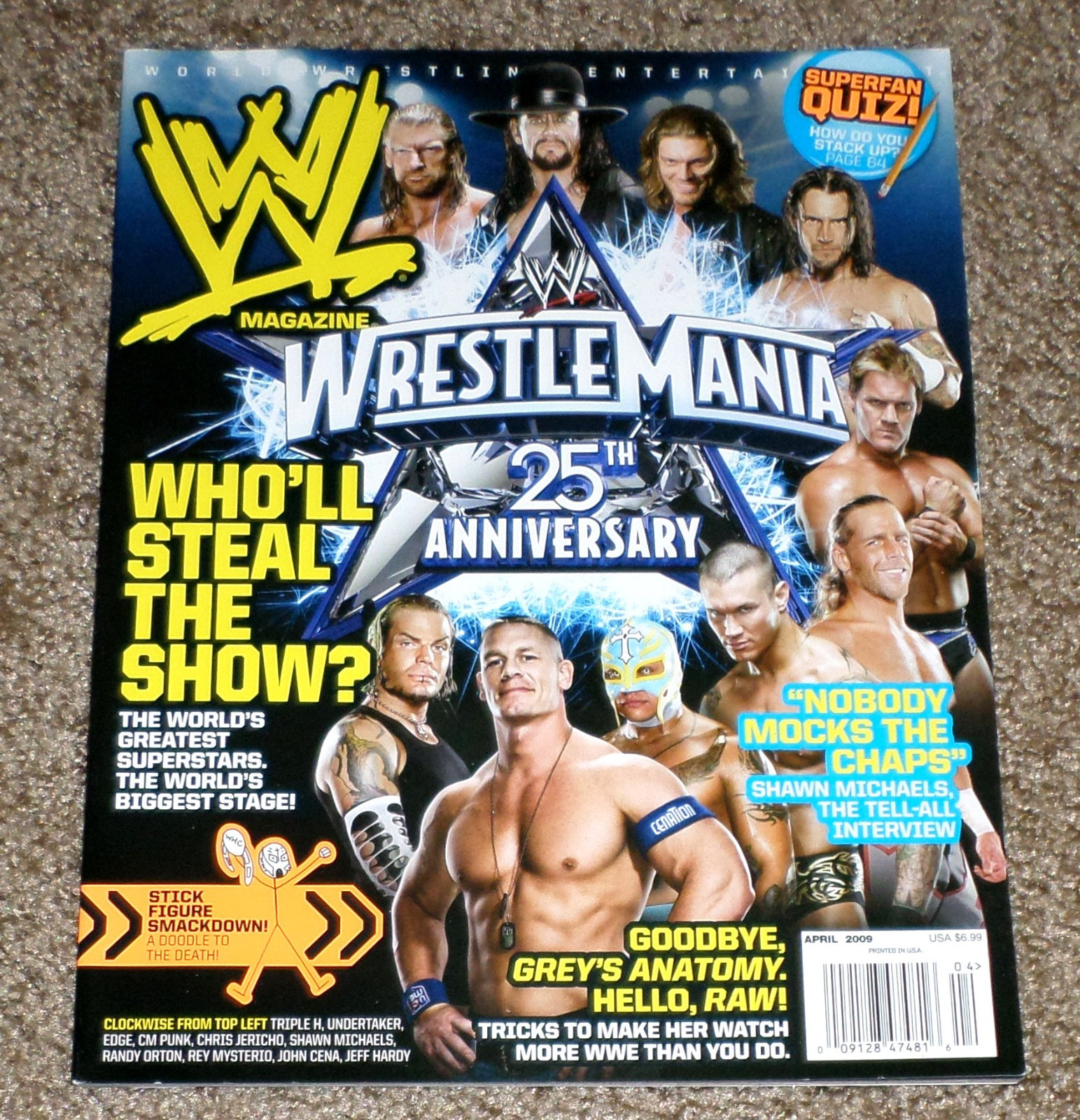 WWE MAGAZINE April 2009 WRESTLEMANIA XXV 25 COLLAGE Cover & UNDERTAKER ...