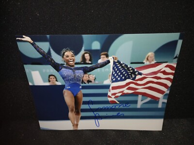 SIMONE BILES SIGNED AUTOGRAPHED 2024 FRANCE OLYMPICS 8X10 PHOTO USA ...